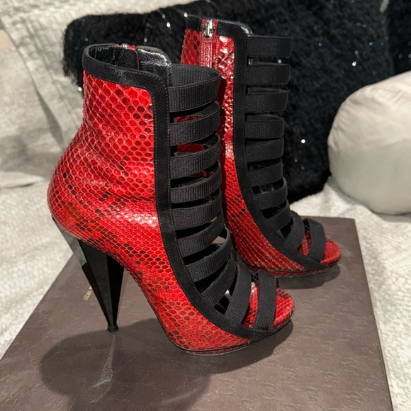 Gucci | Shoes | Gucci Red Python Heels | Poshmark